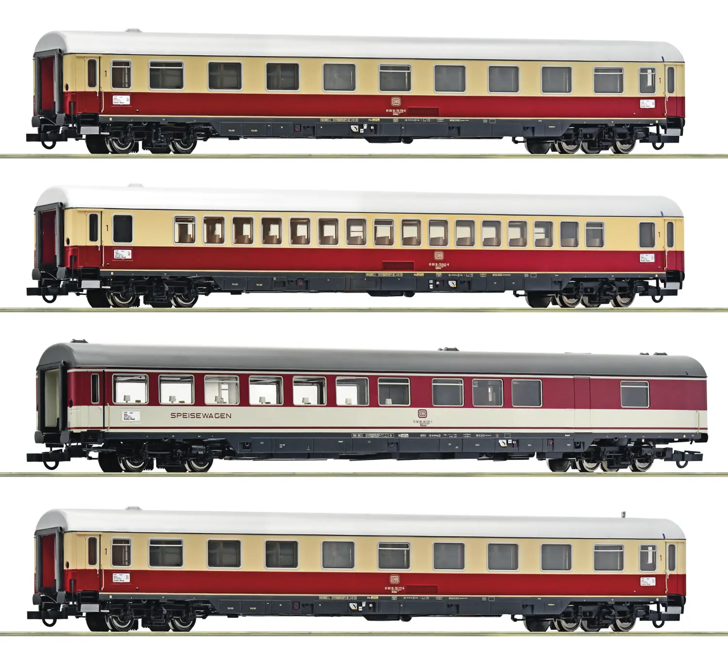 Roco 74012: DB - 4 piece set: TEE 20 “Saphir” | TrainsDepot.org